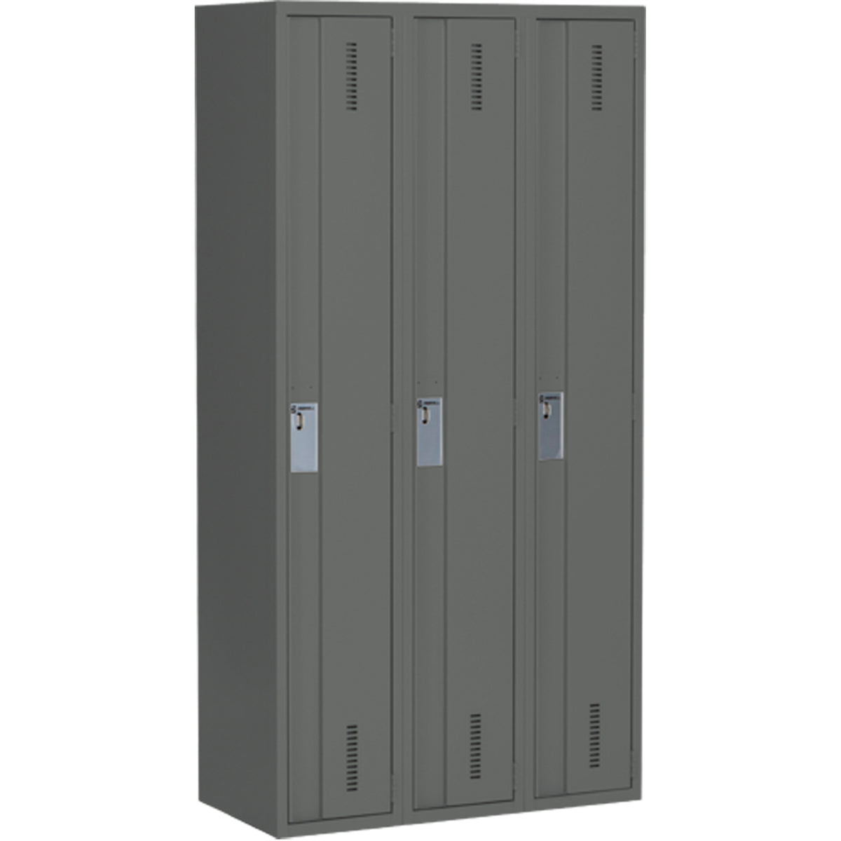 Concorde™ Heavy-Duty Lockers, Bank of 3, 36" x 18" x 72", Steel, Charc ...
