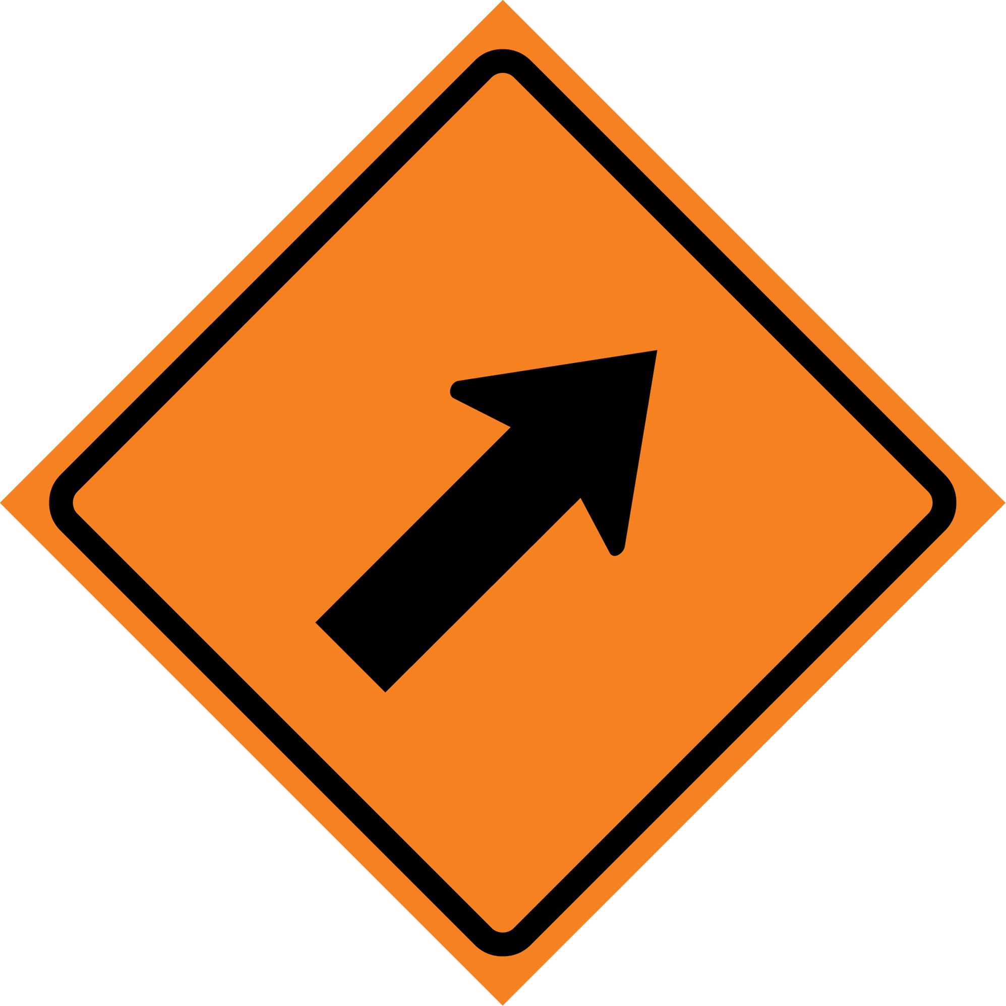 Right Diagonal Arrow Roll-Up Traffic Sign — shopSafety.ca