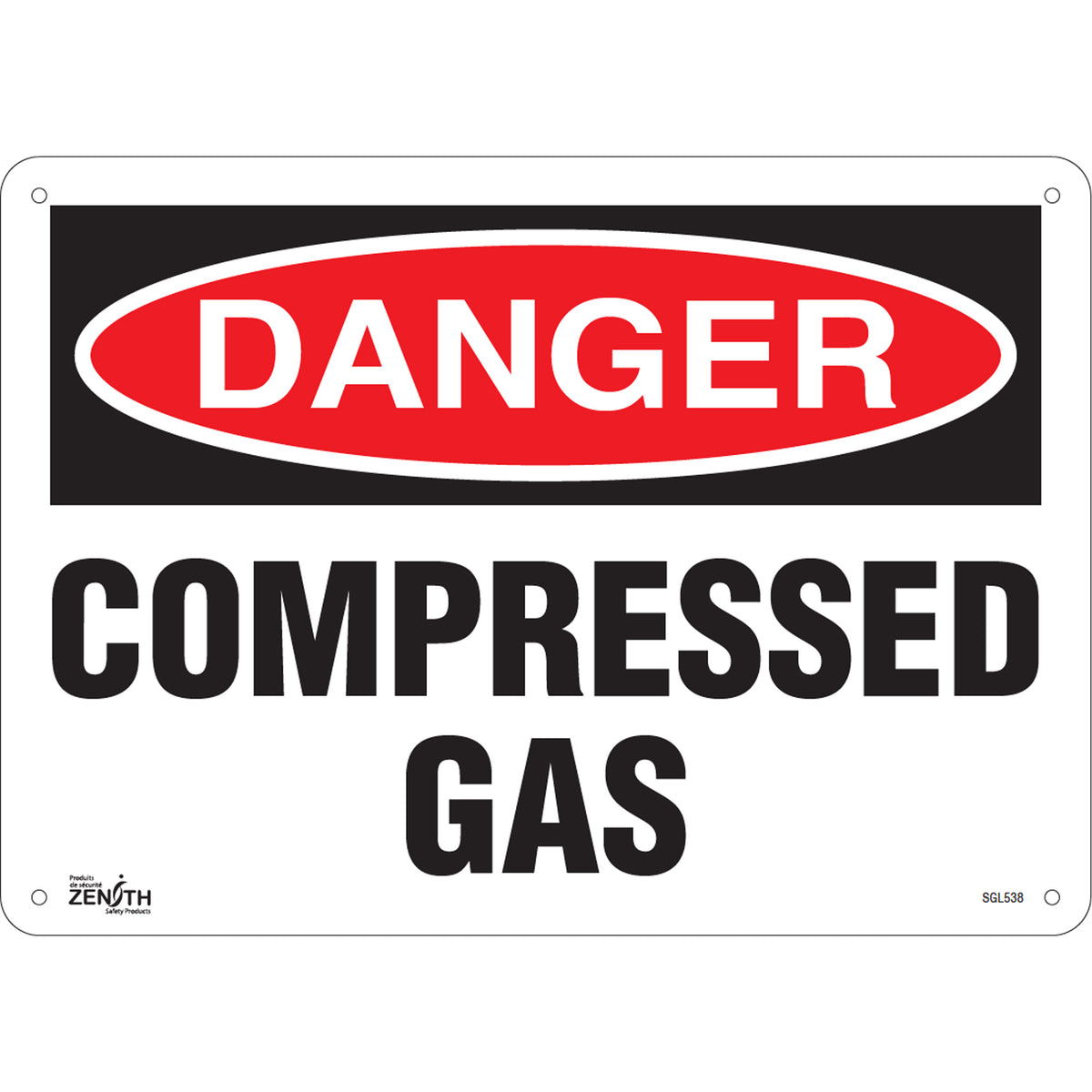 "Compressed Gas" Sign, 10" x 14", Aluminum, English — shopSafety.ca