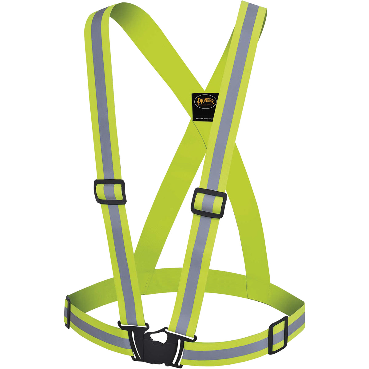 Safety Sash, High Visibility Lime-Yellow, Silver Reflective Colour, On ...