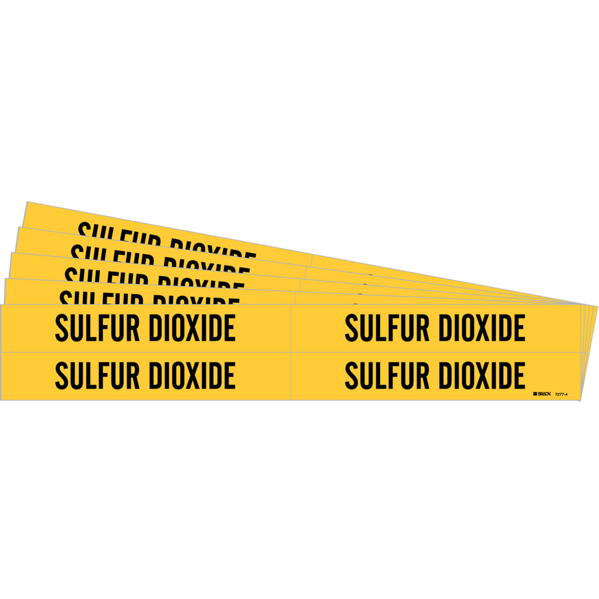 "Sulfur Dioxide" Pipe Markers, Self-Adhesive, 1-1/8" H x 7" W, Black o ...