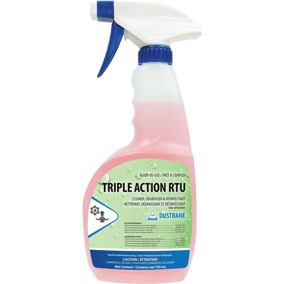 Triple Action - Cleaner, Degreaser, and Disinfectant, 750 ml, Trigger ...