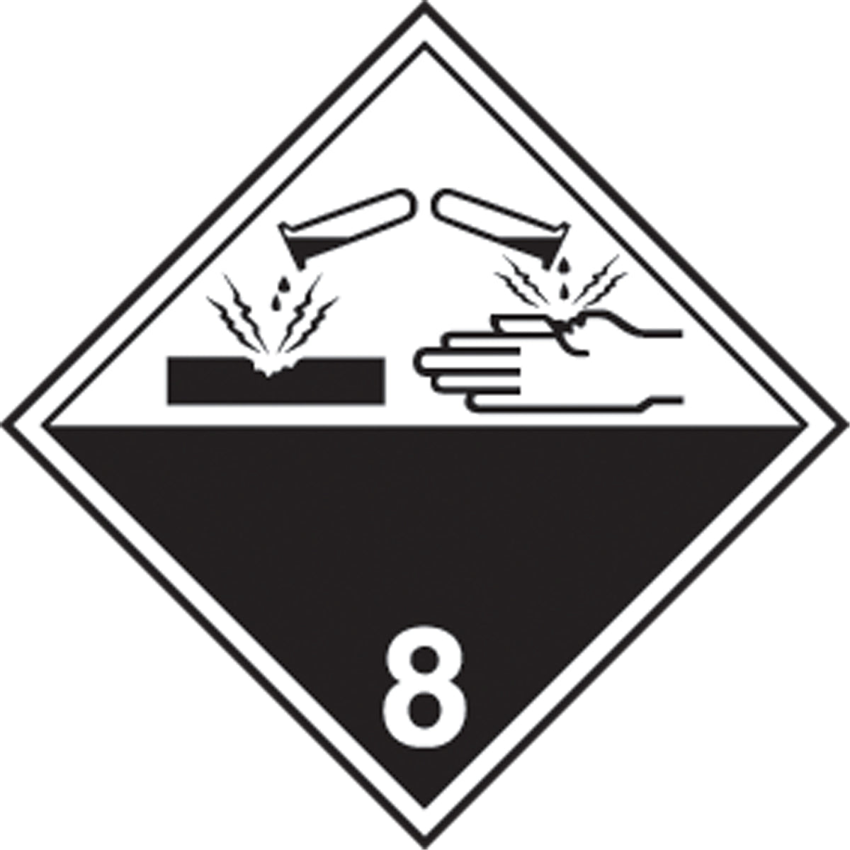 TDG Shipping Labels, Class 8, Corrosives, Paper — shopSafety.ca